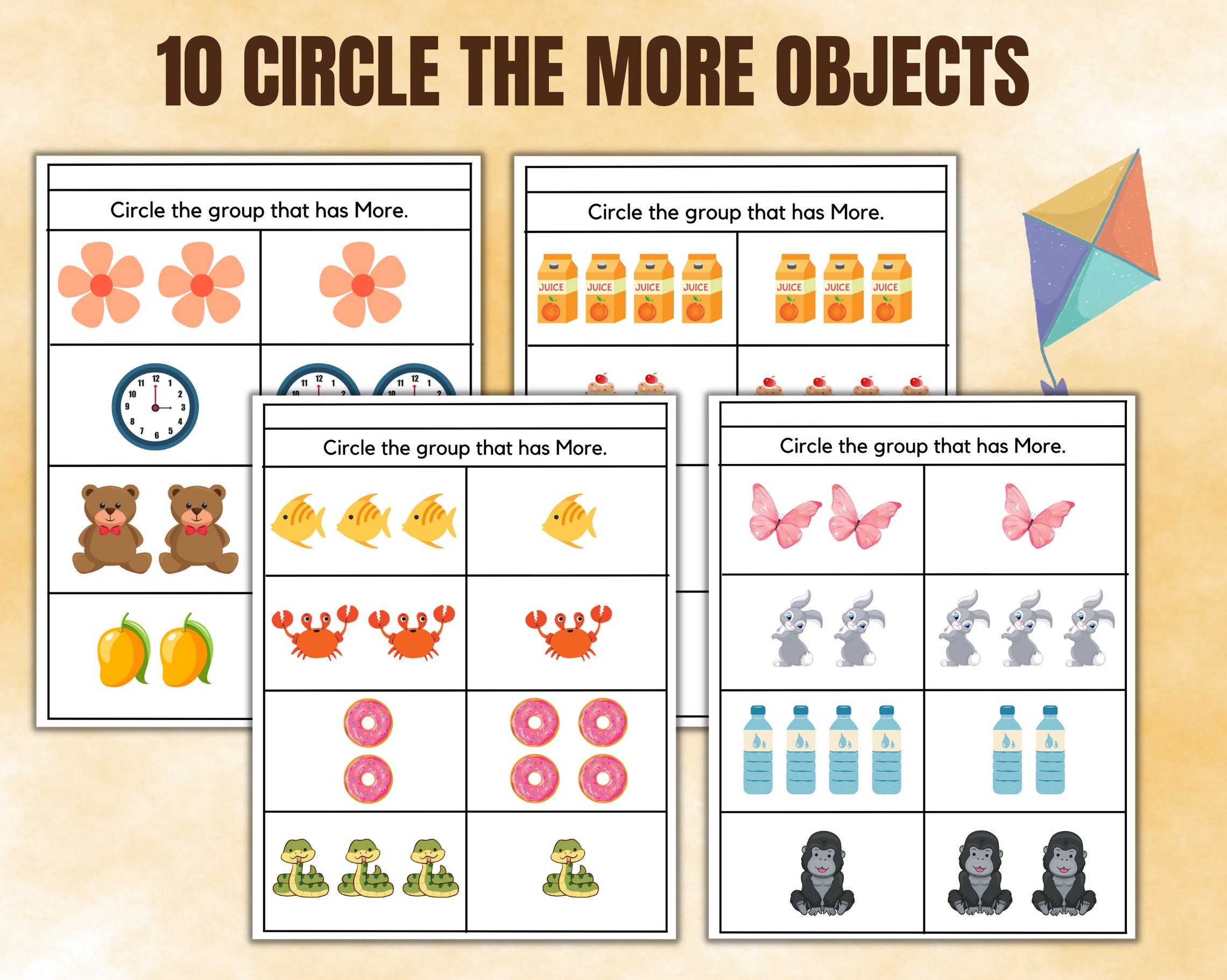 Preschool Comparison Worksheets, Preschool Worksheets, Preschool ...