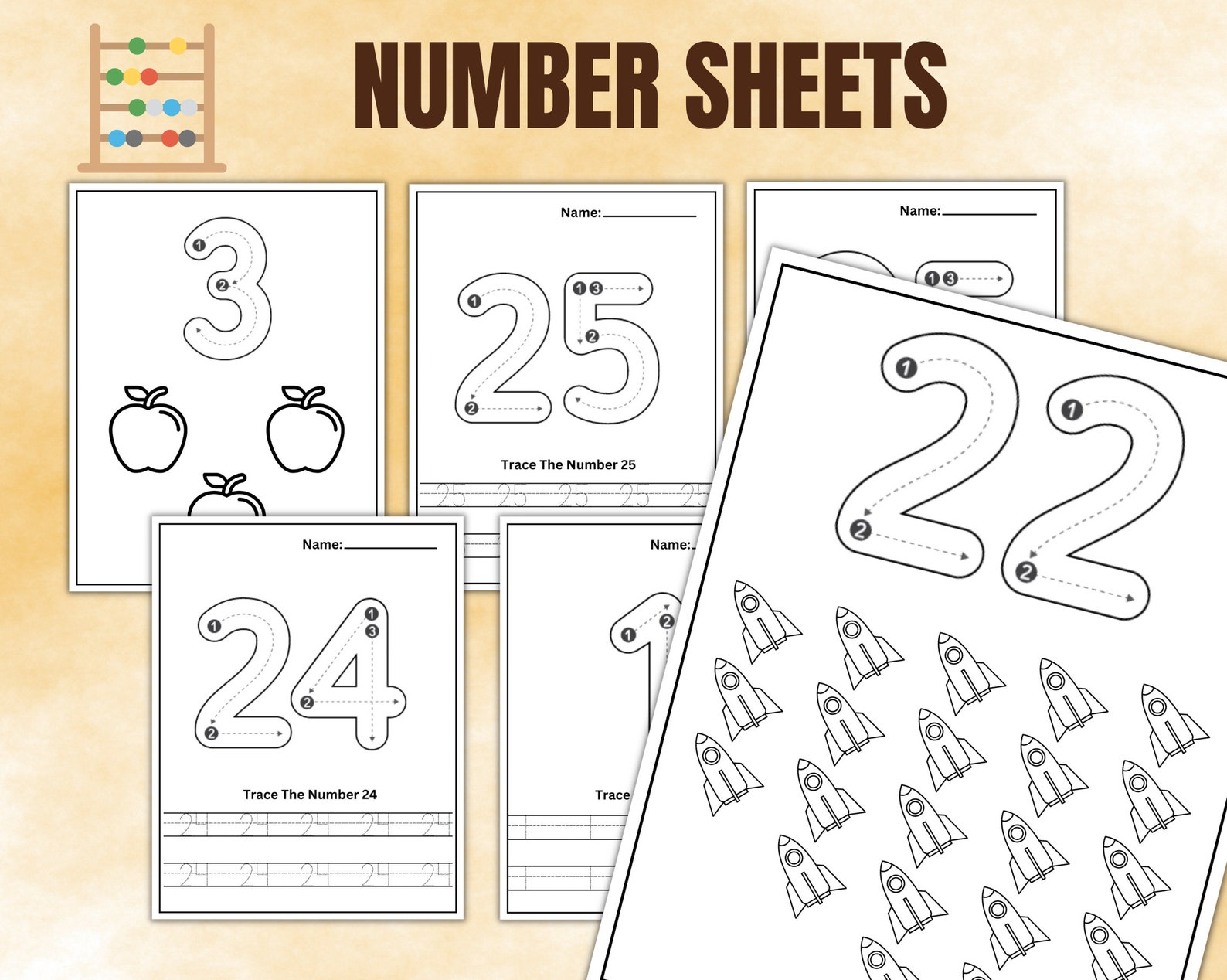 100 Number Tracing Worksheets, Traceable Numbers, Preschool Worksheets ...