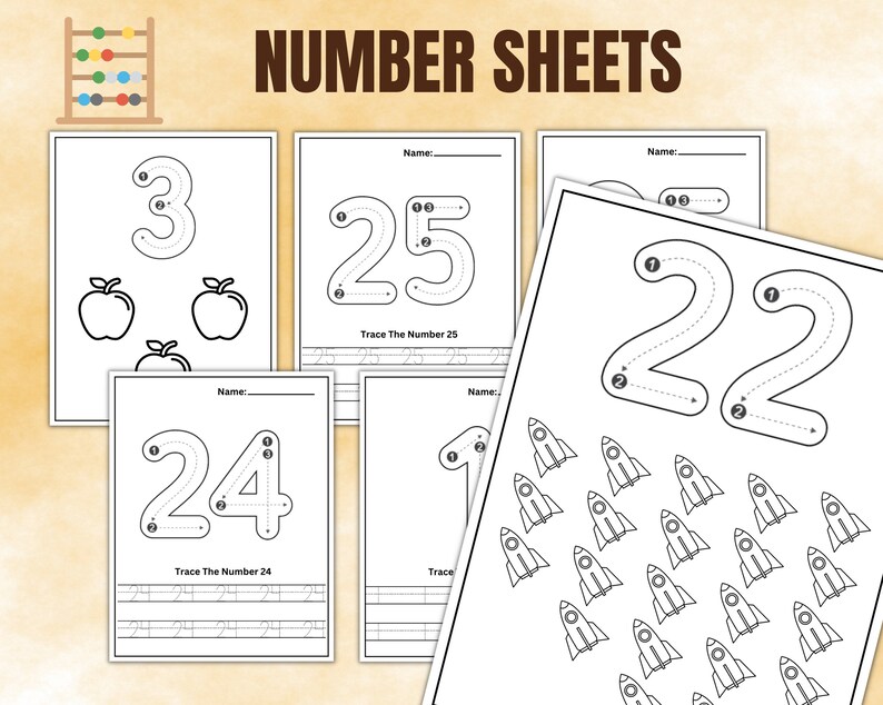 100 Number Tracing Worksheets, Traceable Numbers, Preschool Worksheets ...