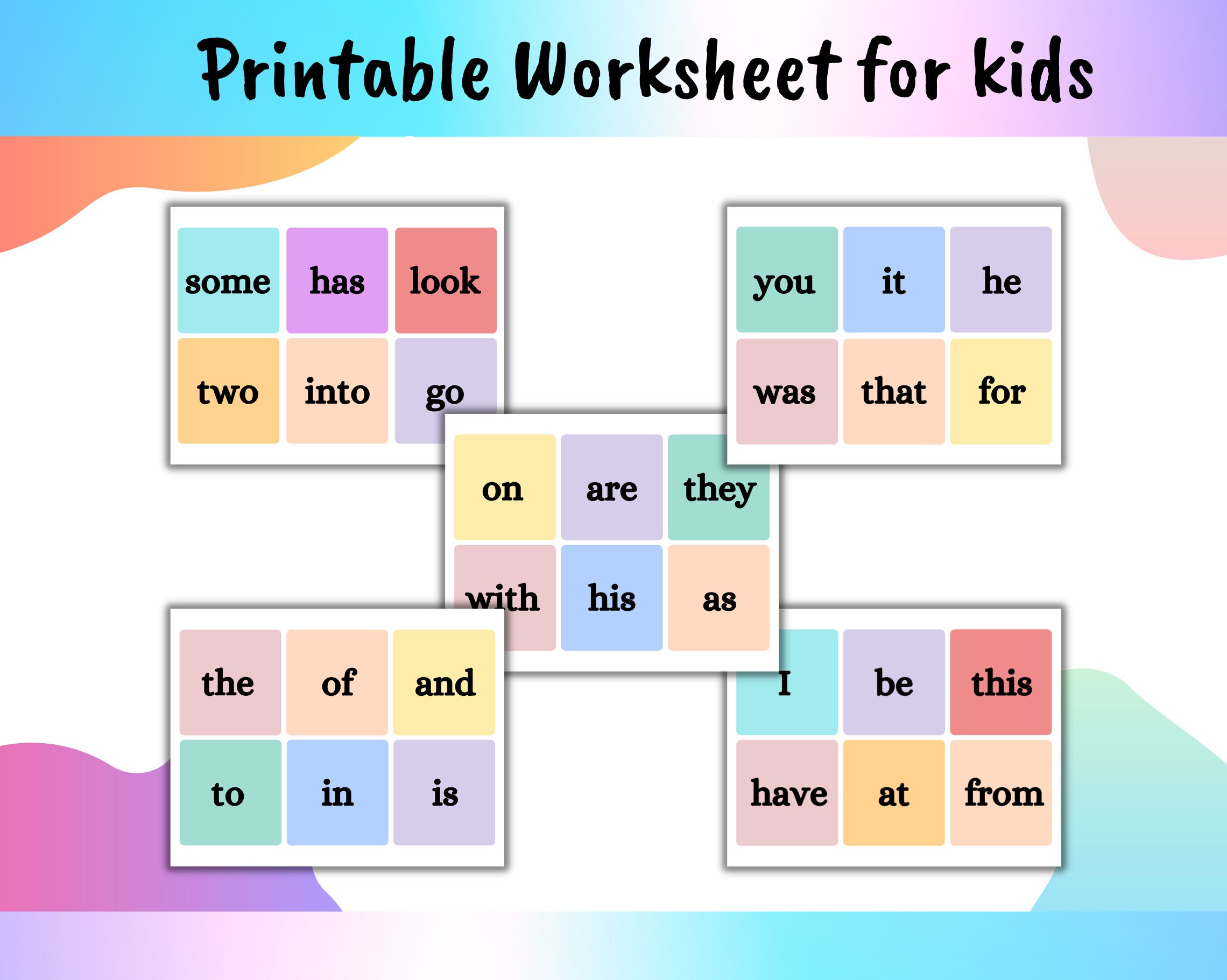 Sight Words Flashcards Printable, Kindergarten to 3rd Grade Sight Words ...