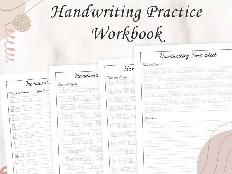 Traceable Handwriting Practice Sheets, Tracing Worksheets, Preschool ...