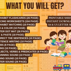 Preschool Alphabet Worksheet Bundle, Letter Tracing Worksheets ...