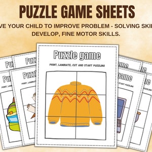 70 Puzzle Game Activity Sheets, Preschool Worksheets, Preschool ...