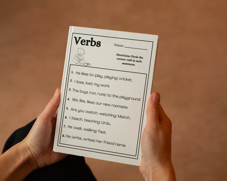 8 Printable Choose the Correct Verb Worksheets. Preschool, Kindergarten ...