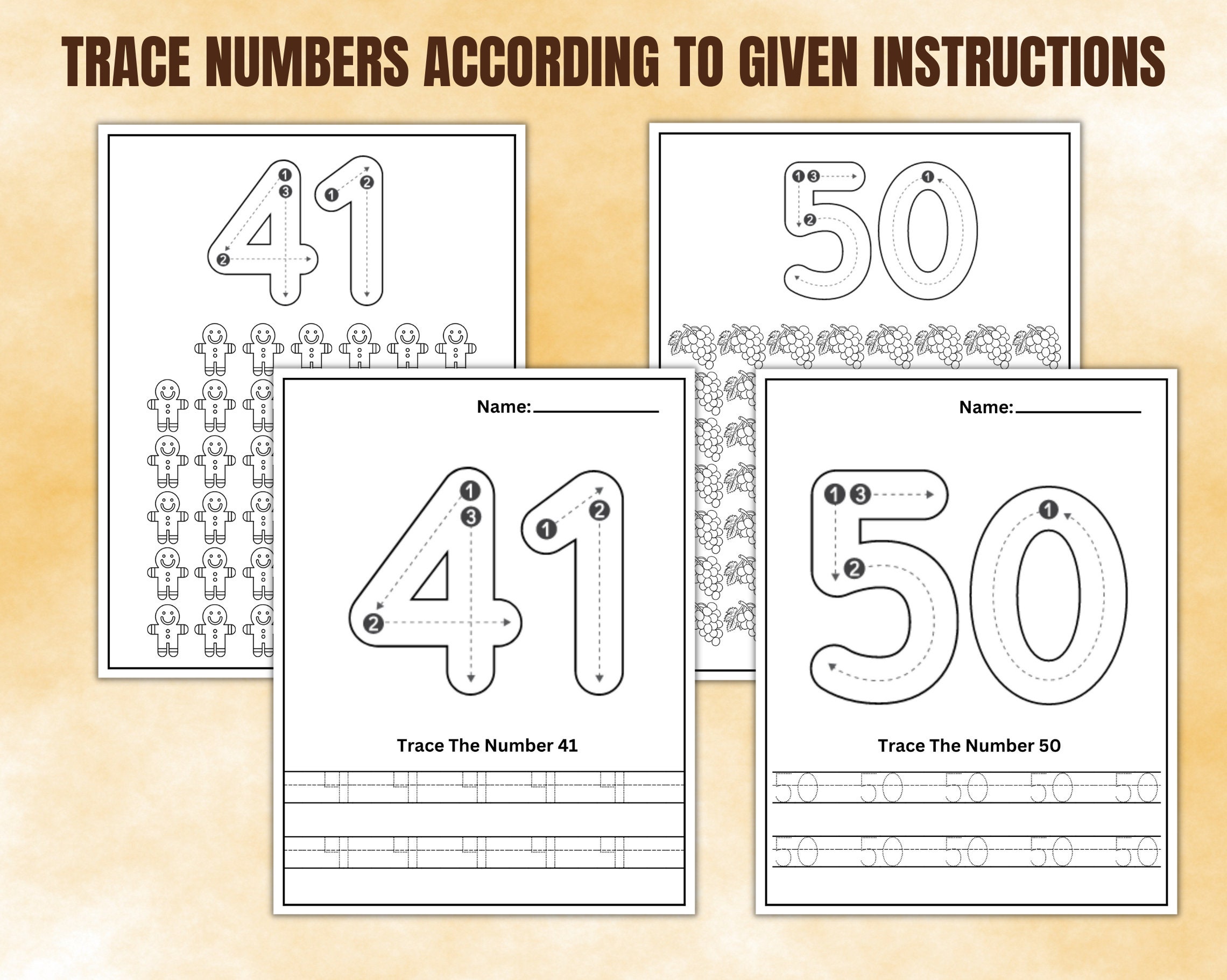 100 Number Tracing Worksheets, Traceable Numbers, Preschool Worksheets ...