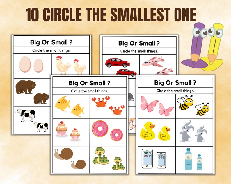 Preschool Comparison Worksheets, Preschool Worksheets, Preschool ...