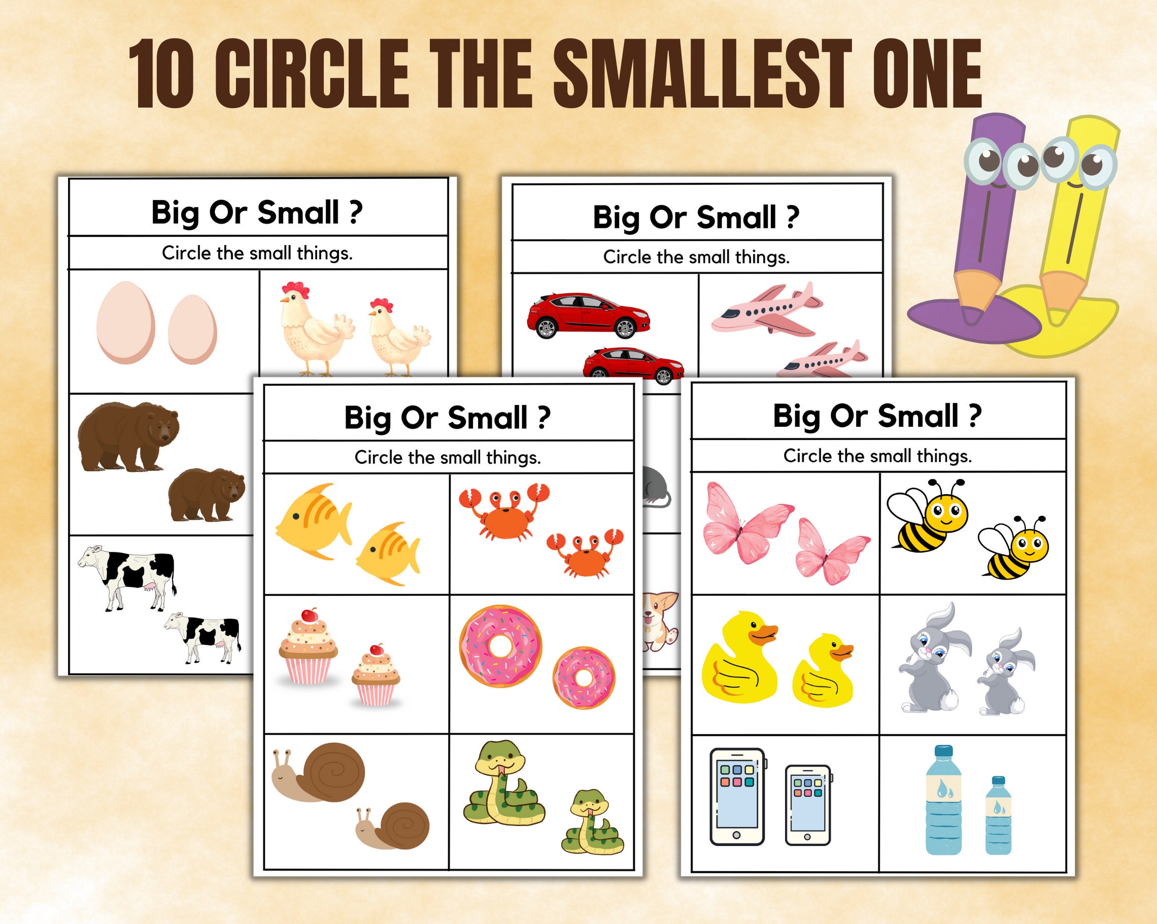 Preschool Comparison Worksheets, Preschool Worksheets, Preschool ...