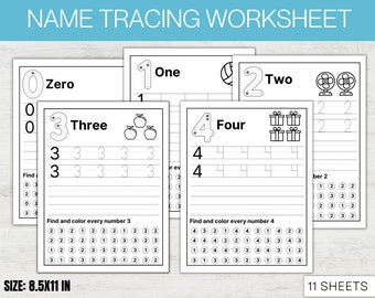 Number Tracing Worksheets, Traceable Numbers, Preschool Worksheets, 0 ...
