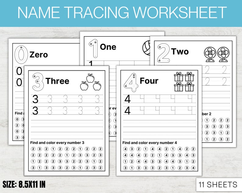 Number Tracing Worksheets, Traceable Numbers, Preschool Worksheets, 0 ...