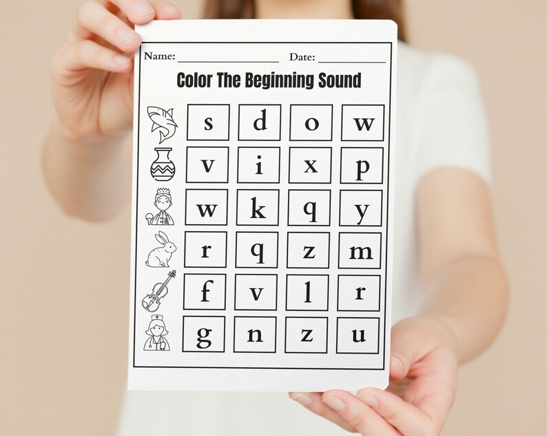 10 Printable Beginning Sounds Worksheets, Initial Sound Practice ...