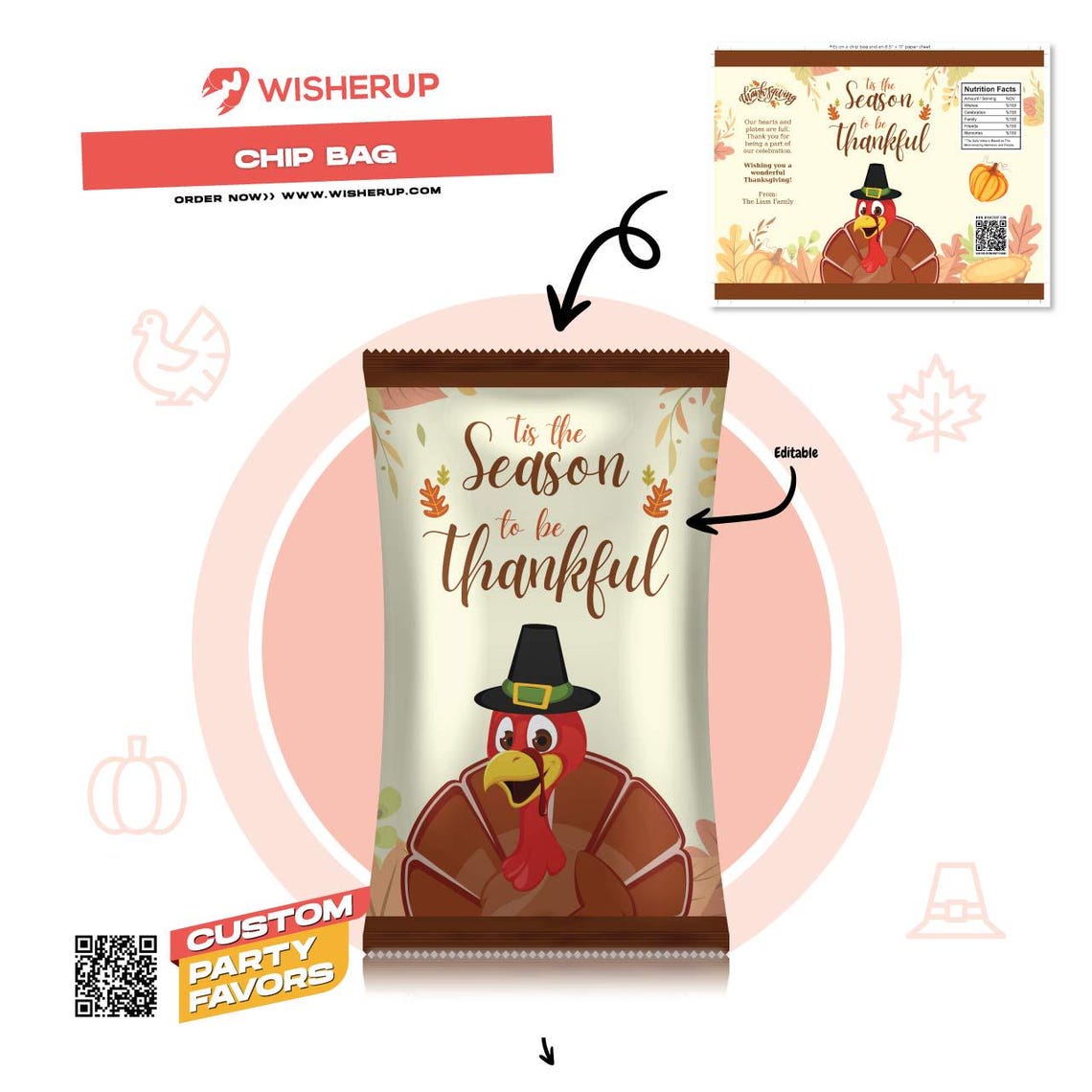 15 Thanks Giving Party Favor Template Chip Bag Template Party Favors ...
