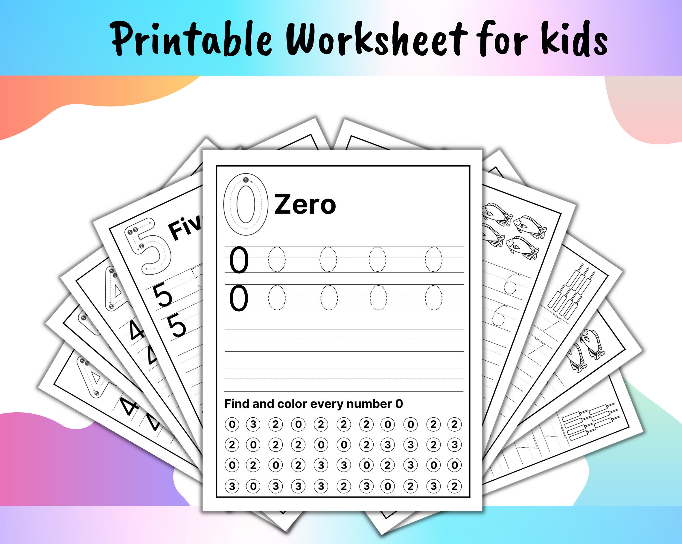 Number Tracing Worksheets, Traceable Numbers, Preschool Worksheets, 0 ...