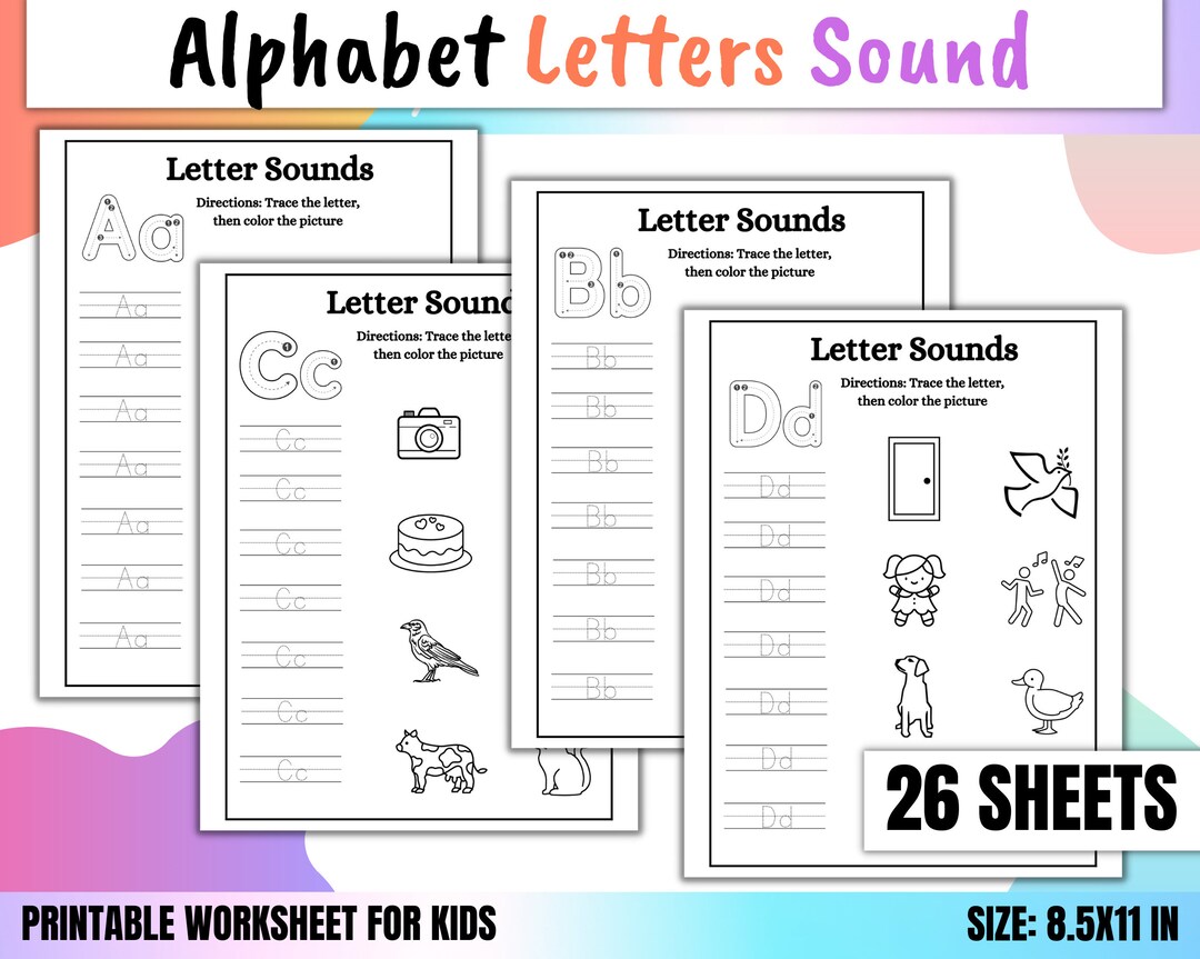 26 Alphabet Letter Sounds Worksheets Printable, Preschool Worksheets ...