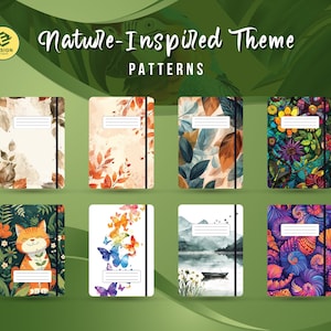 30 Nature Inspired Goodnotes Covers, Digital Notebook Cover, Patterns ...