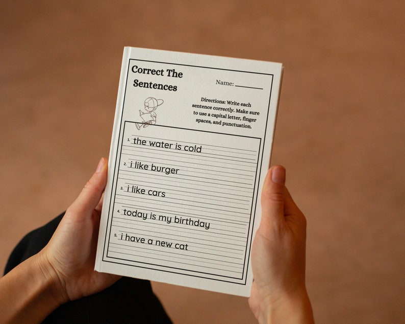 10 Printable Correct the Sentences Worksheets, 1st, 2nd Grade ...