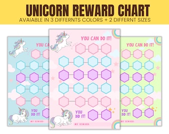 Unicorn Reward Chart Printable Reward Chart Editable Chore Chart ...