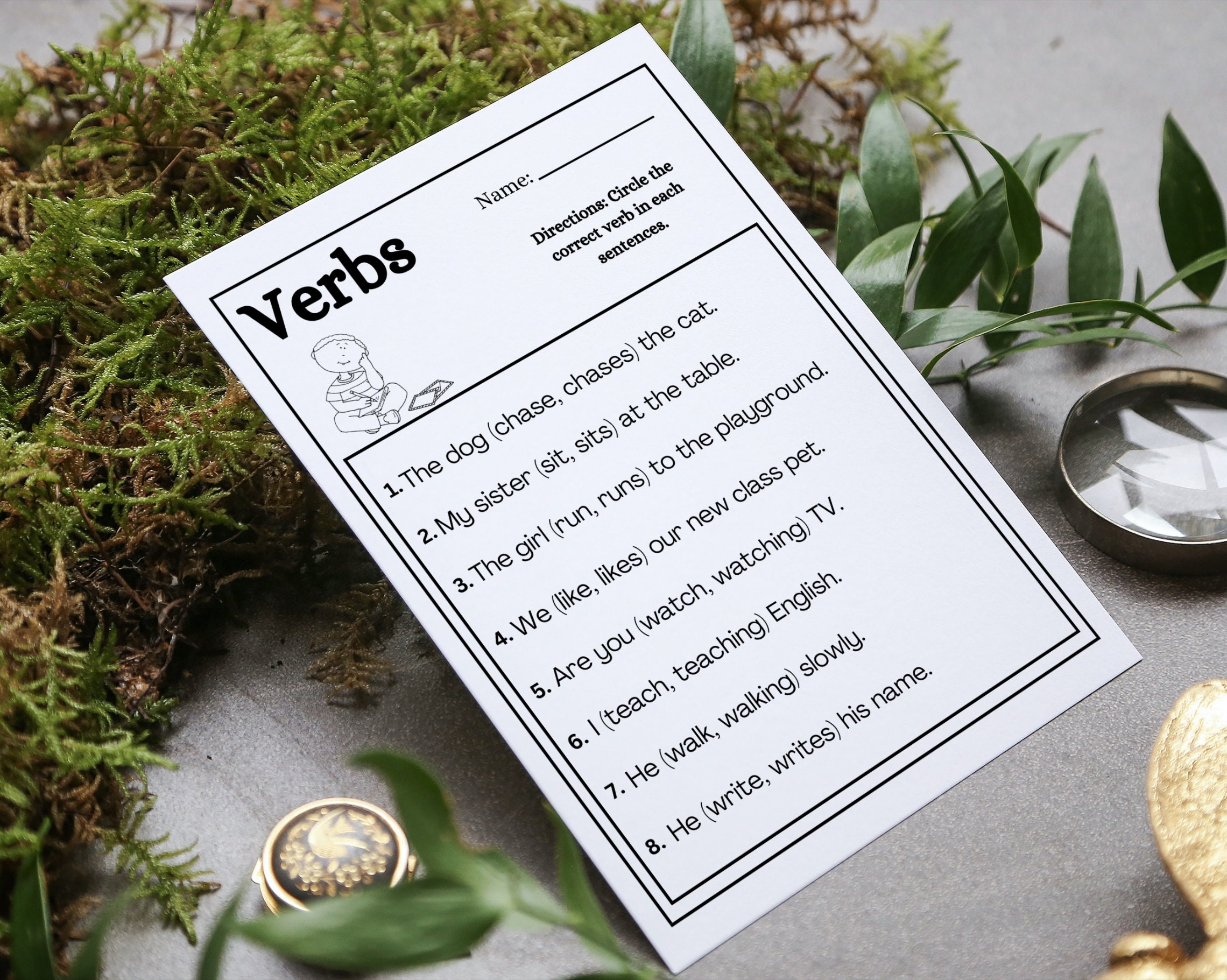 8 Printable Choose the Correct Verb Worksheets. Preschool, Kindergarten ...