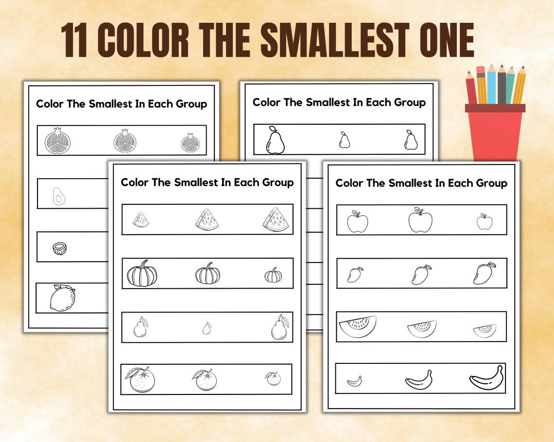Preschool Comparison Worksheets, Preschool Worksheets, Preschool ...