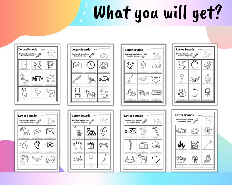 8 Alphabet Letter Sounds Worksheets Printable, Preschool Worksheets ...