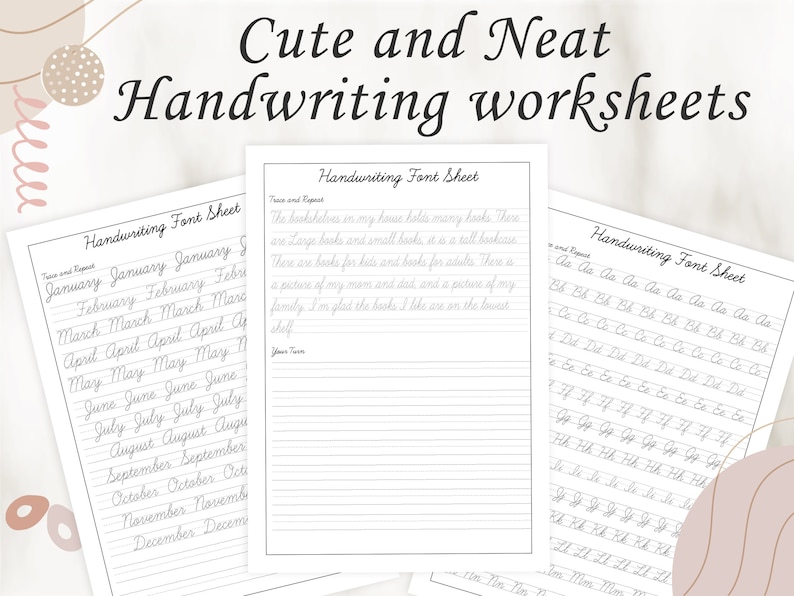 Cute Cursive Handwriting Practice Sheets, Handwriting Worksheets ...