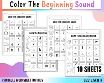 Summer Phonics Review Worksheets • Beginning Sounds • Initial Sound ...