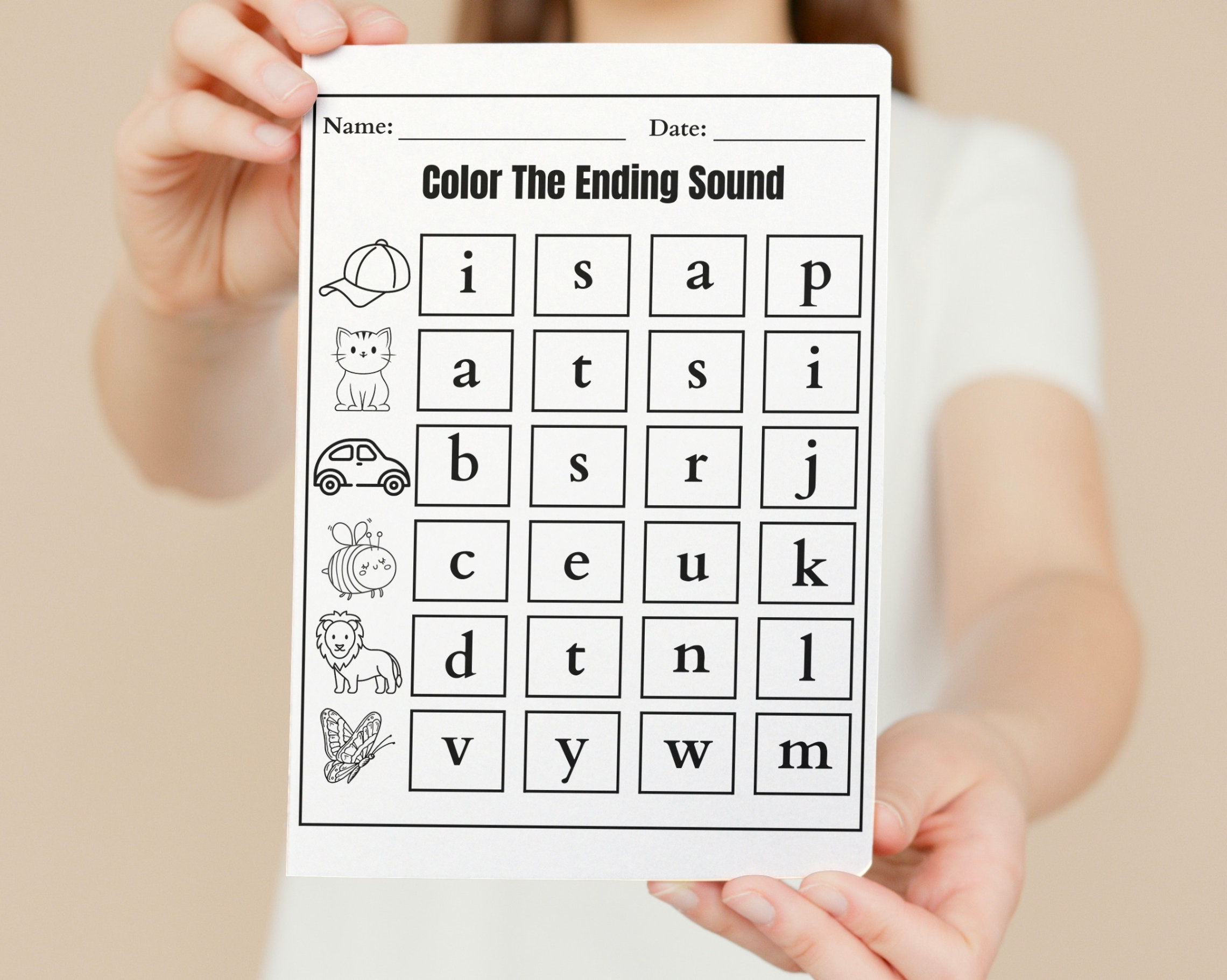10 Printable Ending Sounds Worksheets, Initial Sound Practice ...