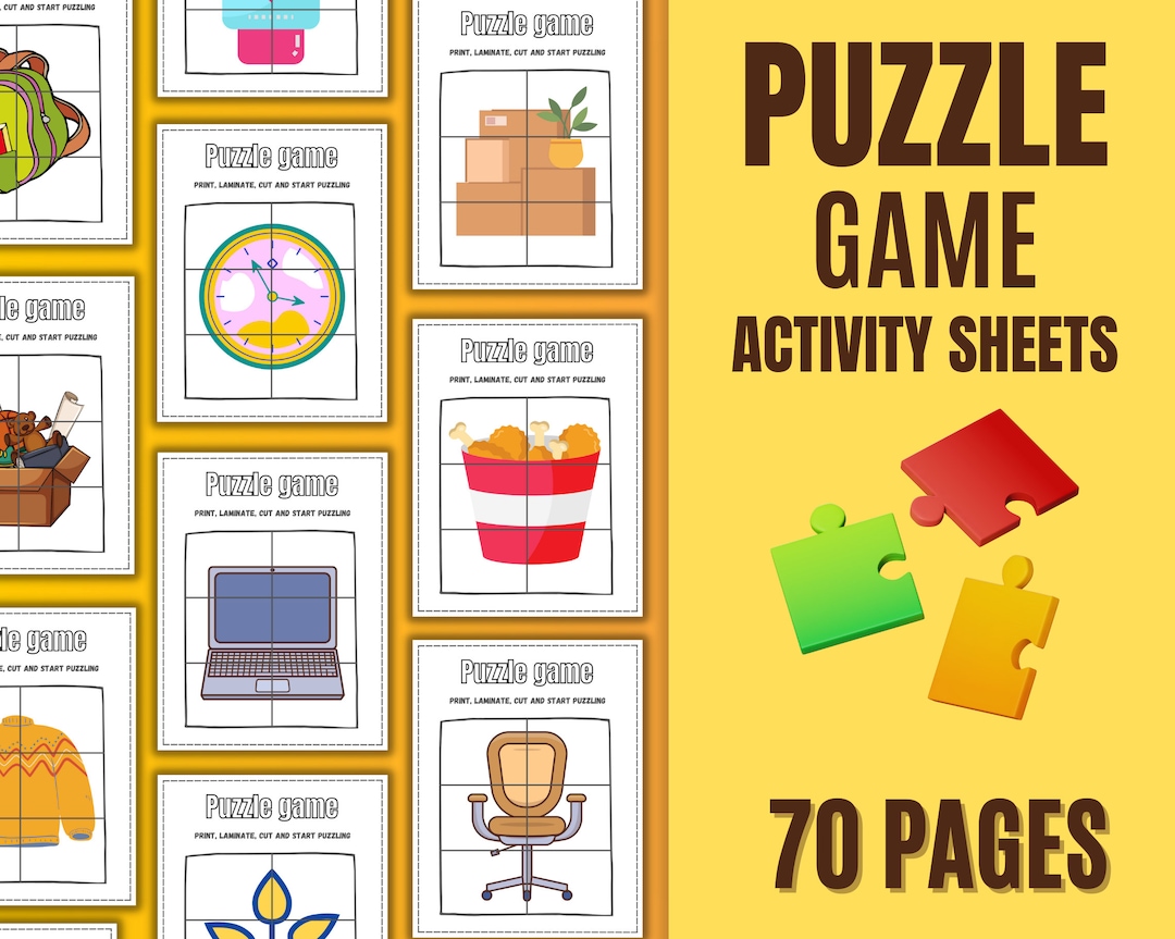 70 Puzzle Game Activity Sheets, Preschool Worksheets, Preschool ...