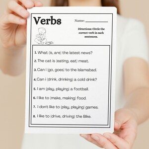 8 Printable Choose the Correct Verb Worksheets. Preschool, Kindergarten ...