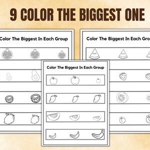 Preschool Comparison Worksheets, Preschool Worksheets, Preschool ...