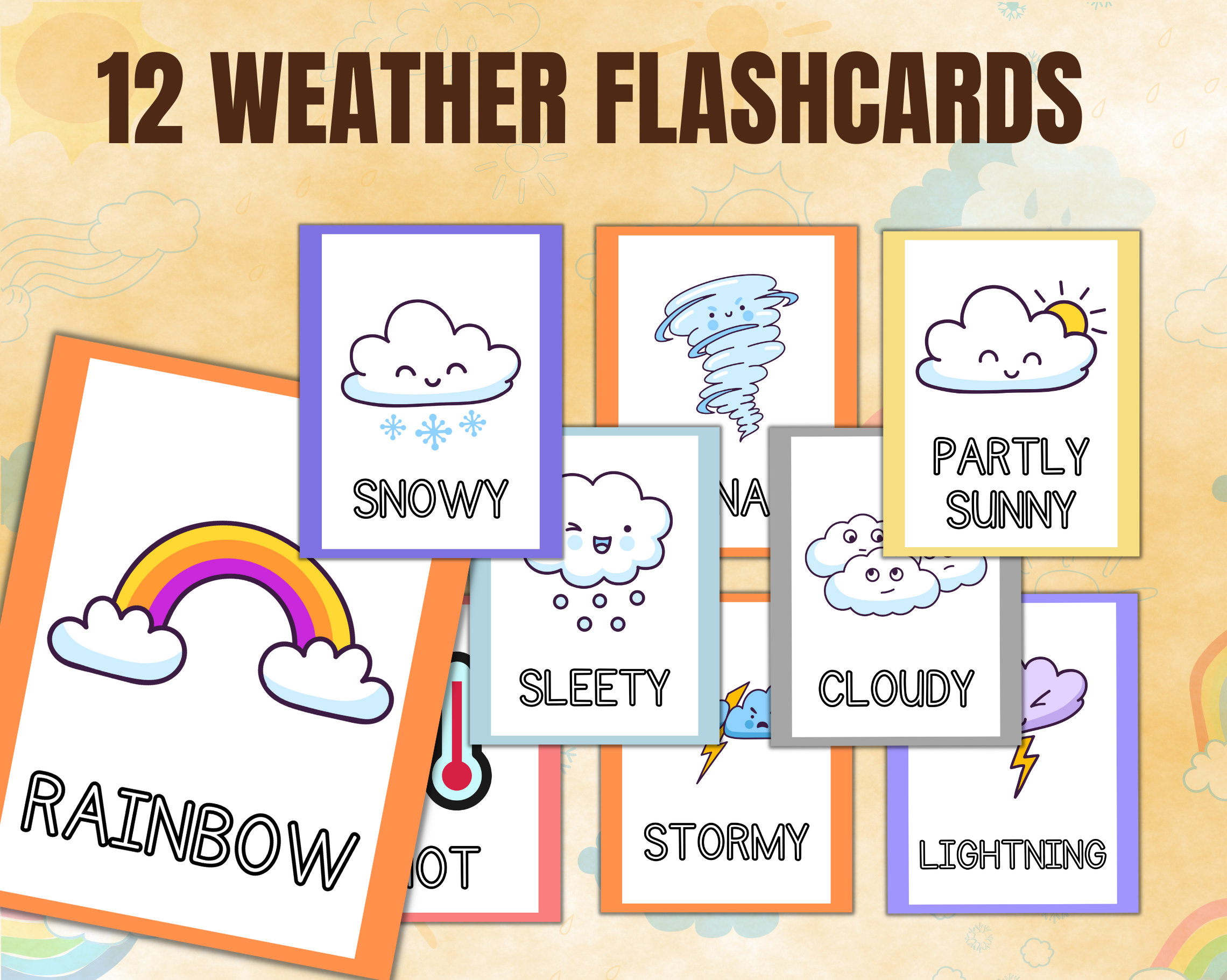 50 Weather Matching Activity Sheets, Preschool Worksheets, Preschool ...