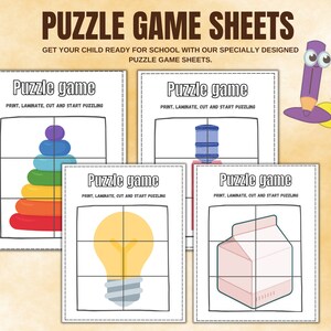 70 Puzzle Game Activity Sheets, Preschool Worksheets, Preschool ...