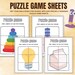 70 Puzzle Game Activity Sheets, Preschool Worksheets, Preschool ...