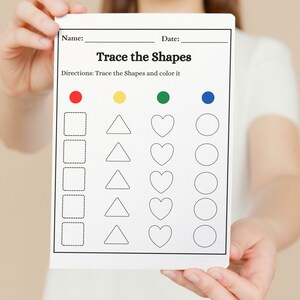 Printable Tracing Worksheet Bundle, Alphabet Number Letter Color Shape ...