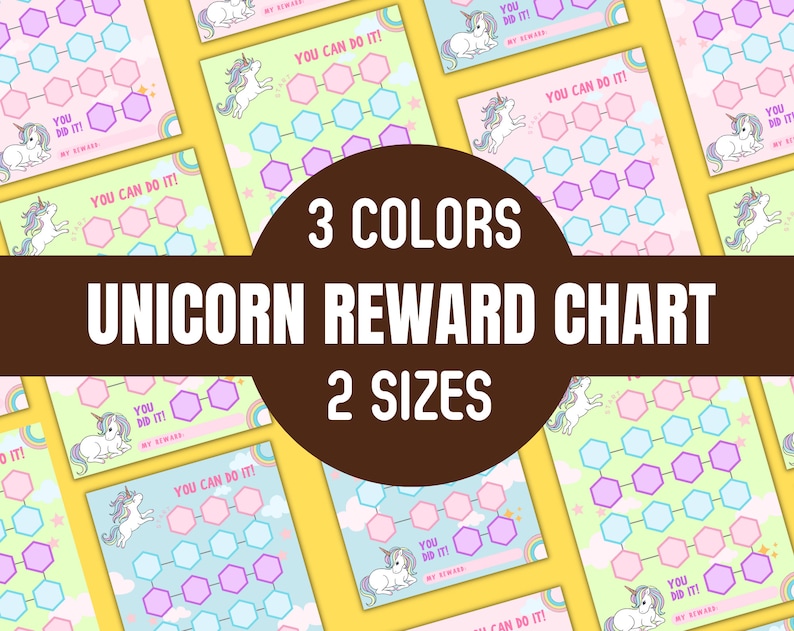 Unicorn Reward Chart, Printable Behavior Chart, Daily Chore Chart, Kids ...