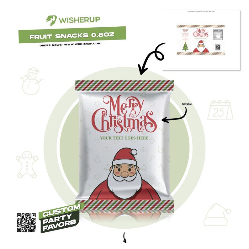 Christmas Party Favor Templates Bundle Party Templates Chip Bag ...