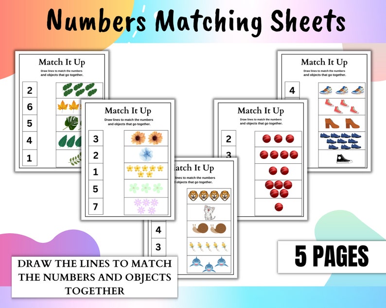40 Preschool Math Worksheets Beginning Math Preschool Math - Etsy