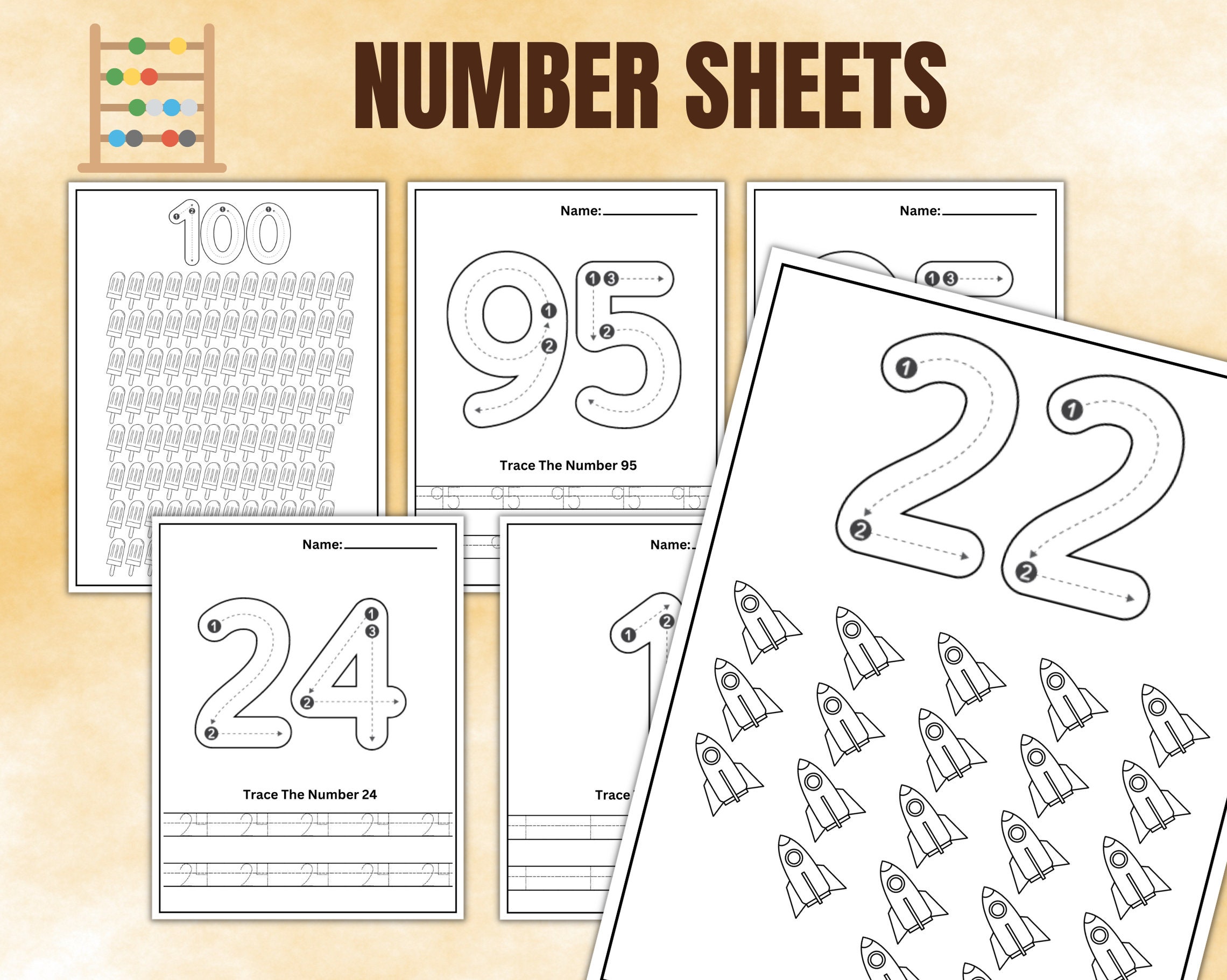 200 Number Tracing Worksheets, Traceable Numbers, Preschool Worksheets ...