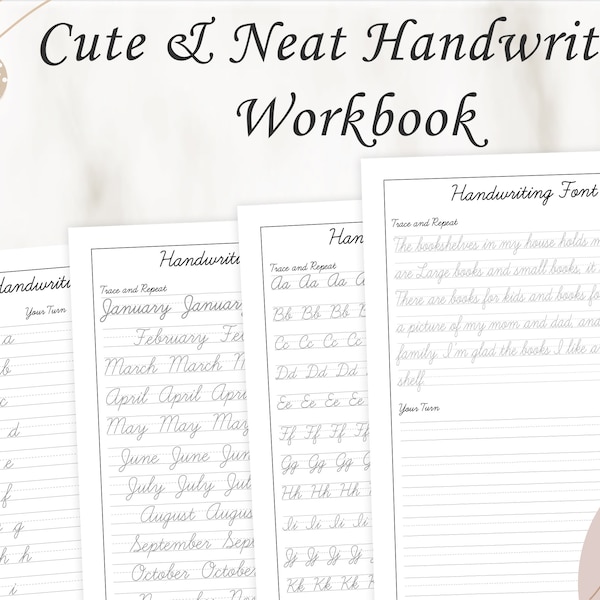 Cute Handwriting Template - Etsy