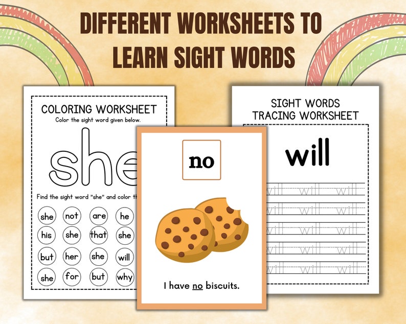 199 Sight Words Worksheets, Sight Words Printable, Sight Words Flash ...