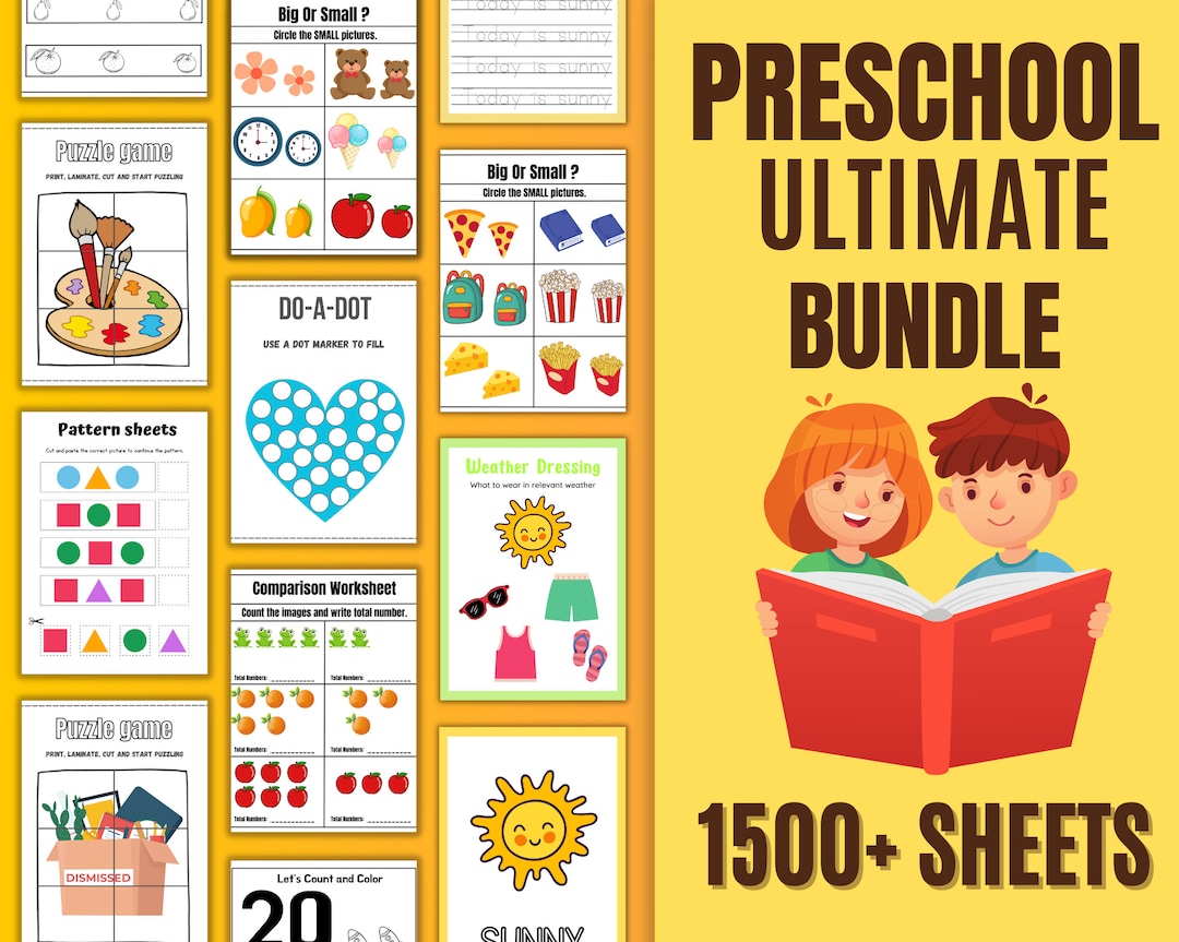 Preschool Pre-k + Kindergarten Learning Bundle | 1500 Pages | Activity ...