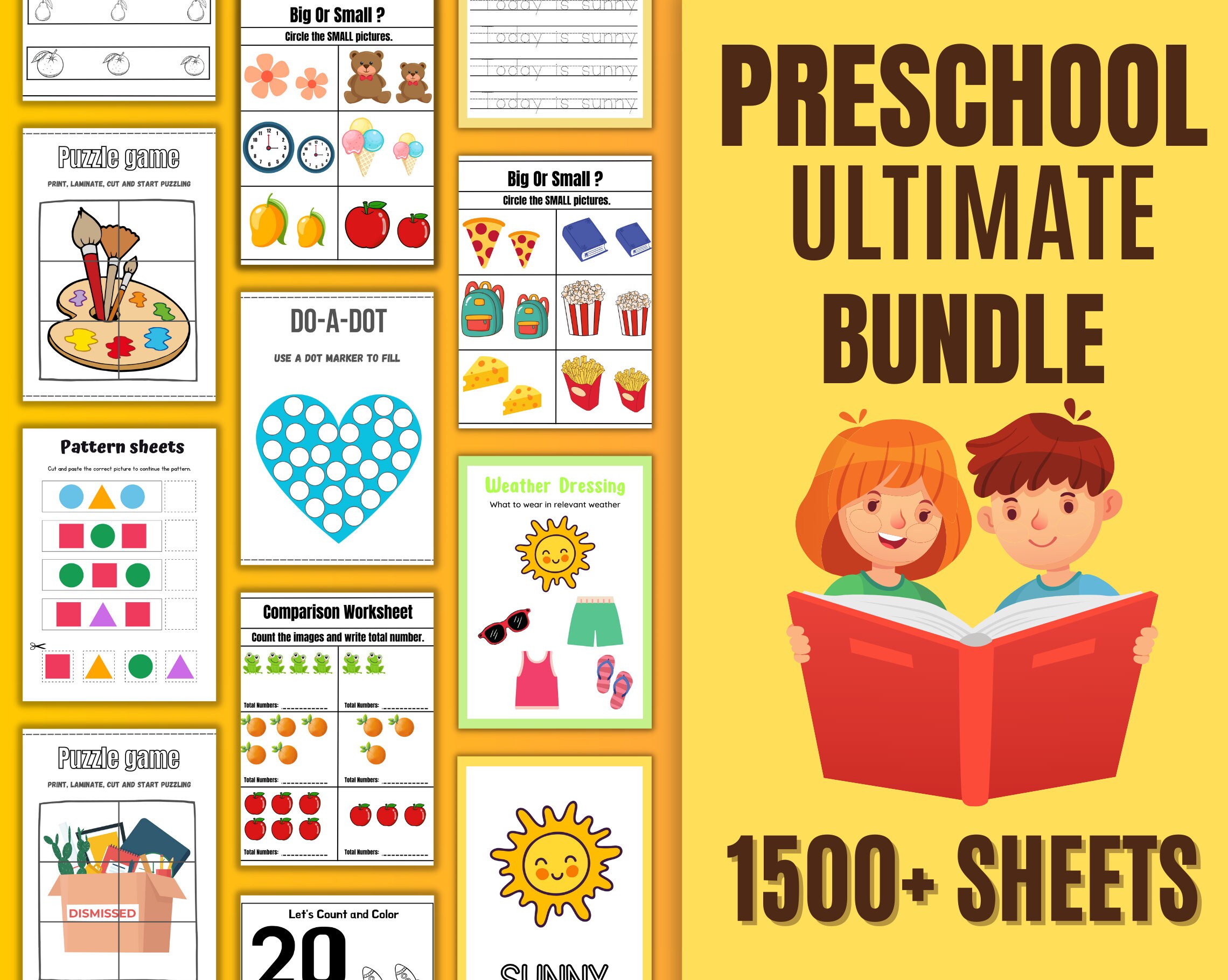 Preschool Pre-k Kindergarten Learning Bundle 1500 Pages Activity ...