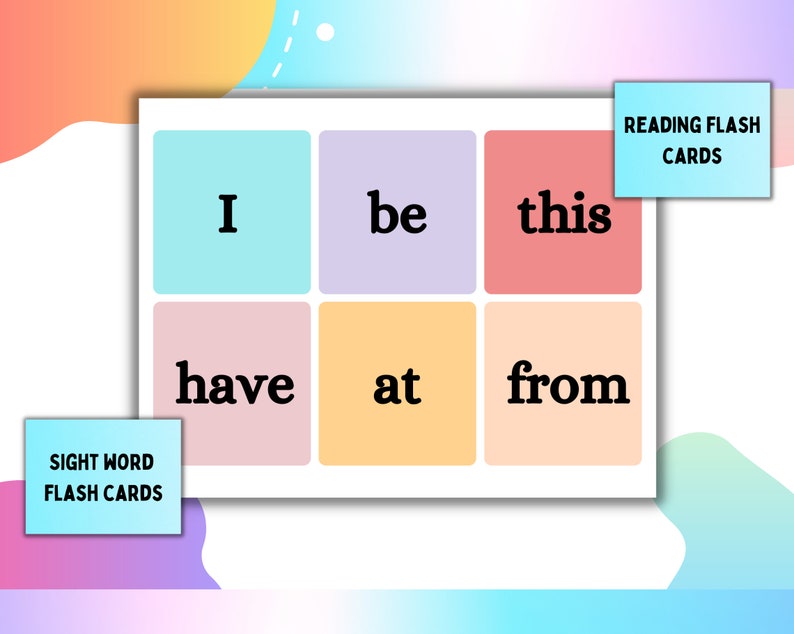 Sight Words Flashcards Printable Kindergarten to 3rd Grade - Etsy