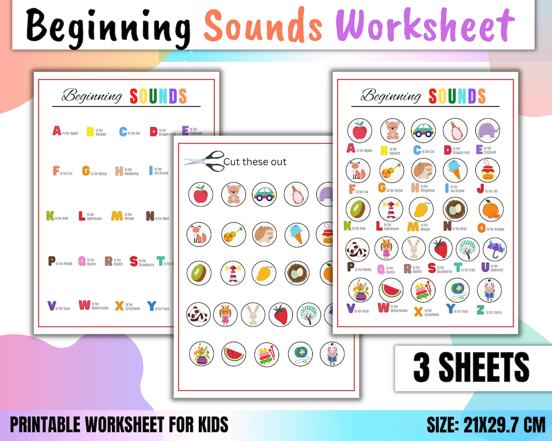Beginning Sound Worksheet, Learning to Read, Homeschool Activities ...