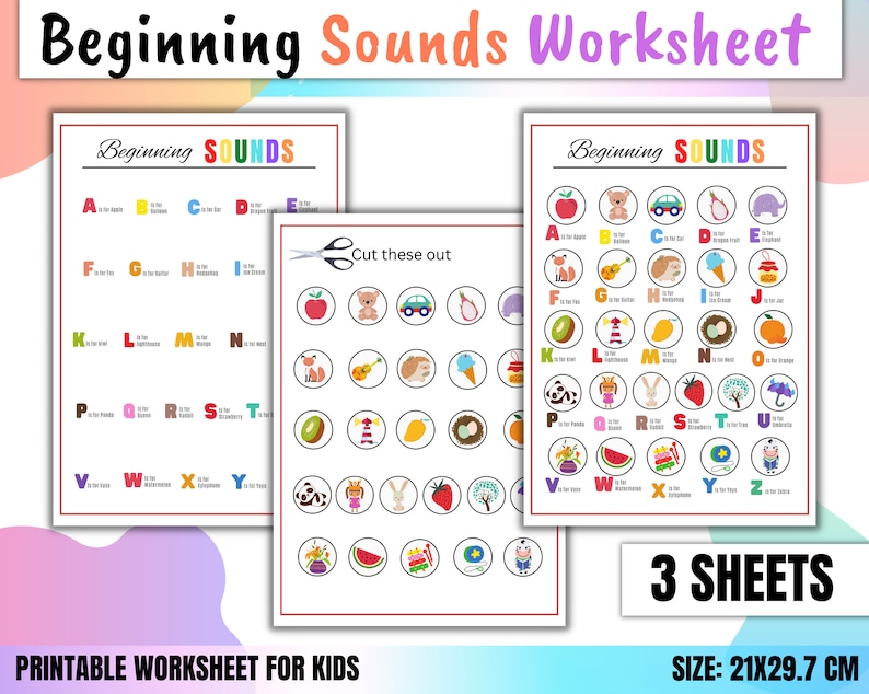 Beginning Sound Worksheet, Learning to Read, Homeschool Activities ...