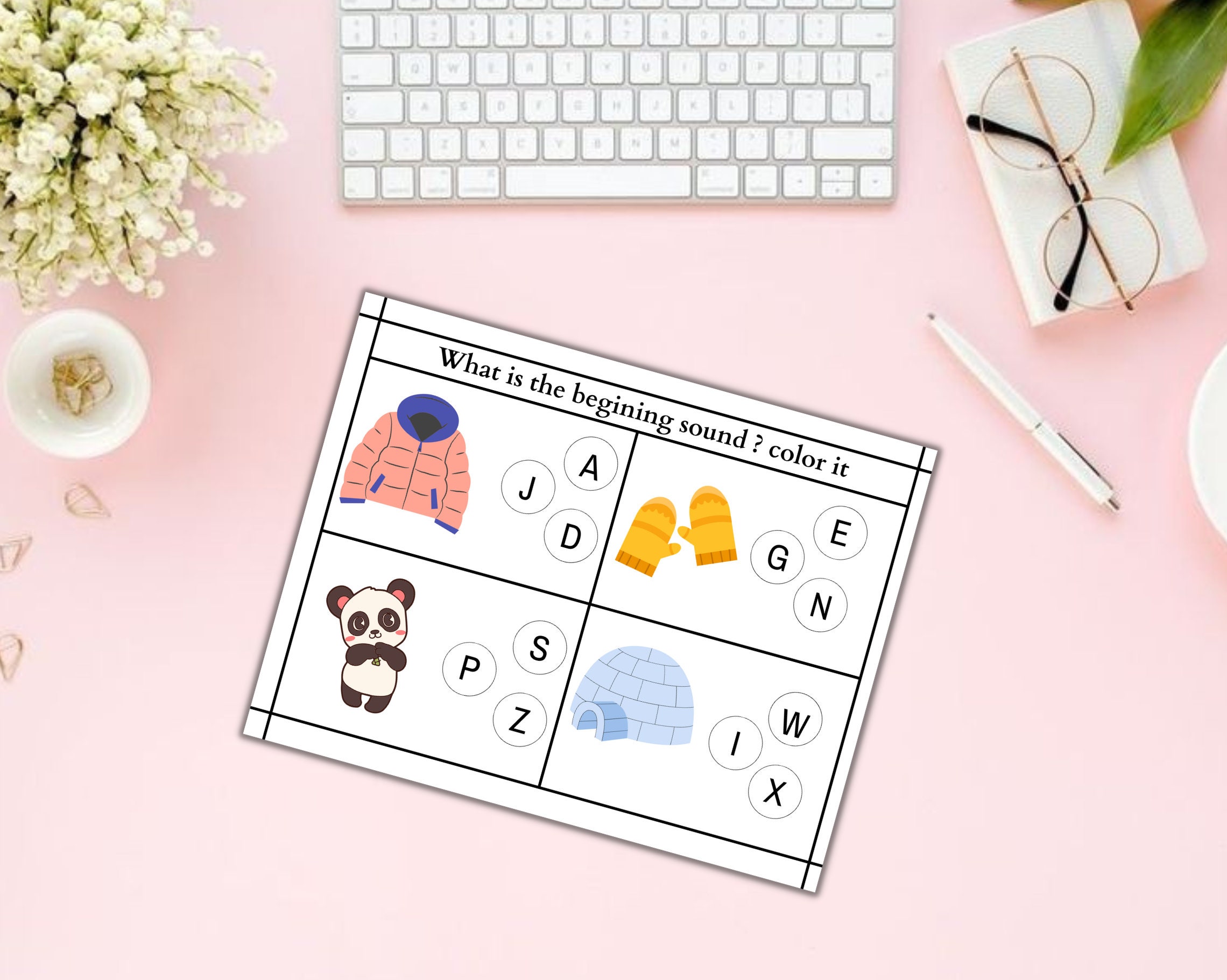 Letter and Sound Worksheet, Beginning Sound Worksheet, Kindergarten ...