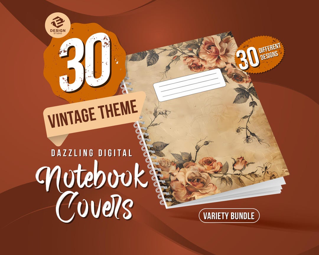 30 Vintage Goodnotes Covers, Digital Notebook Cover, Patterns Notebook ...