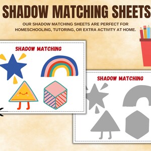 50 Shadow Matching Sheets, Preschool Worksheets, Preschool Printable ...