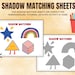 50 Shadow Matching Sheets, Preschool Worksheets, Preschool Printable ...