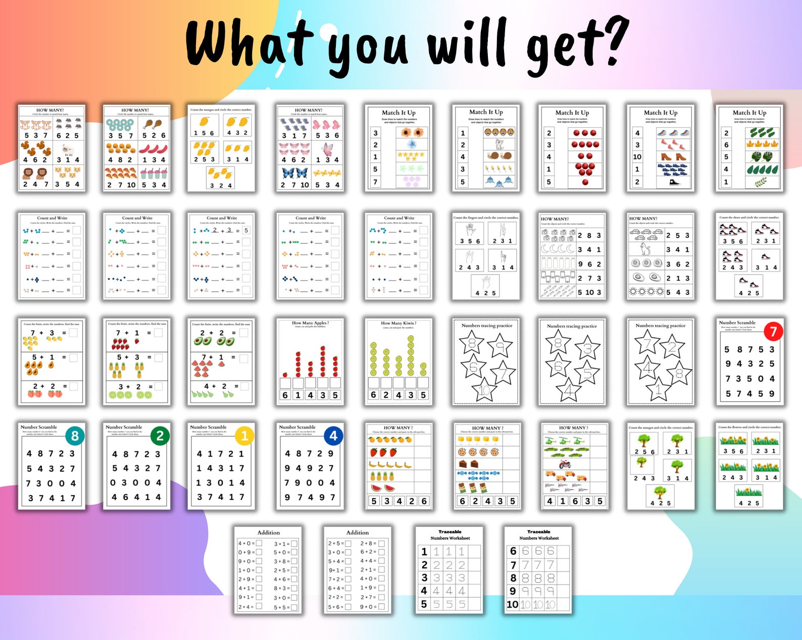 40 Preschool Math Worksheets, Beginning Math, Preschool Math, Preschool ...