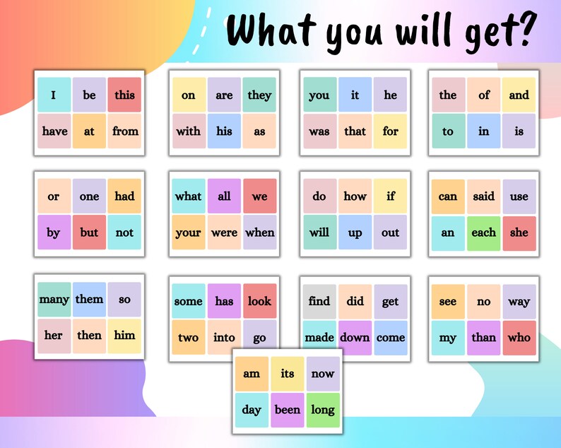 Sight Words Flashcards Printable Kindergarten to 3rd Grade - Etsy